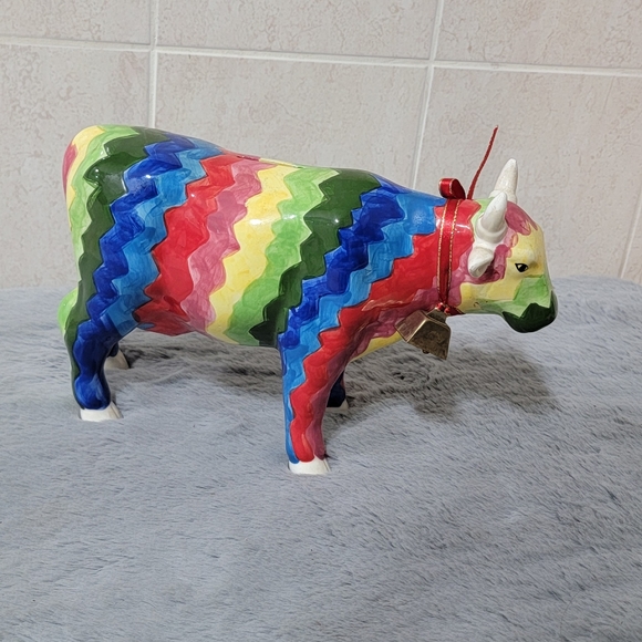 Art | Vintage Painted Rainbow Ceramic Cow Piggy Bank Art Design Mid ...